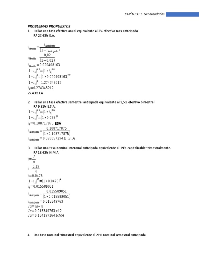 Problemas Propuestos - Capítulo 1 - Generalidades | PDF