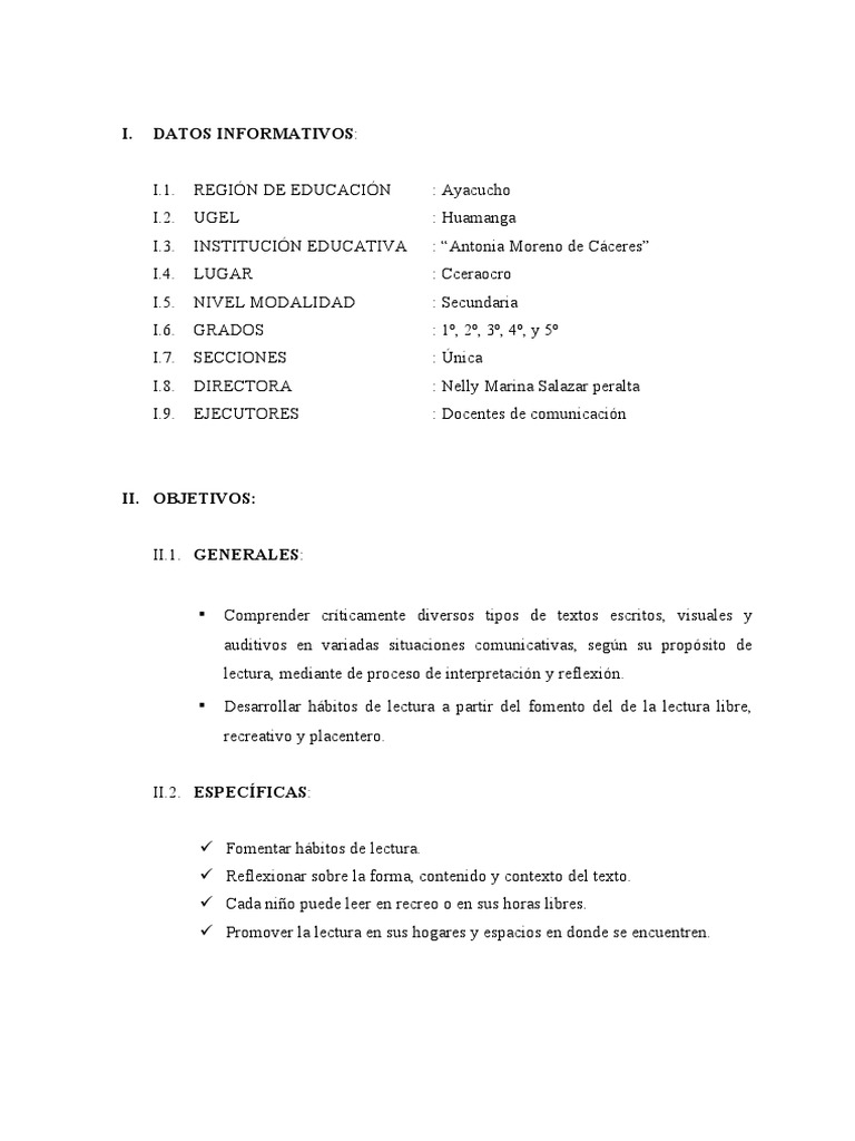 Plan Lector - 2 - Datos - Inf | PDF | Crecimiento personal y profesional | Viajes y turismo