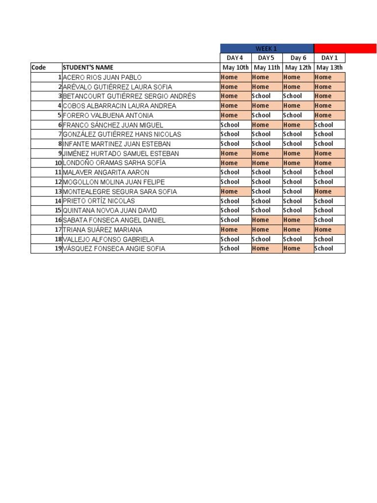 Weekly Student Attendance Tracker | PDF