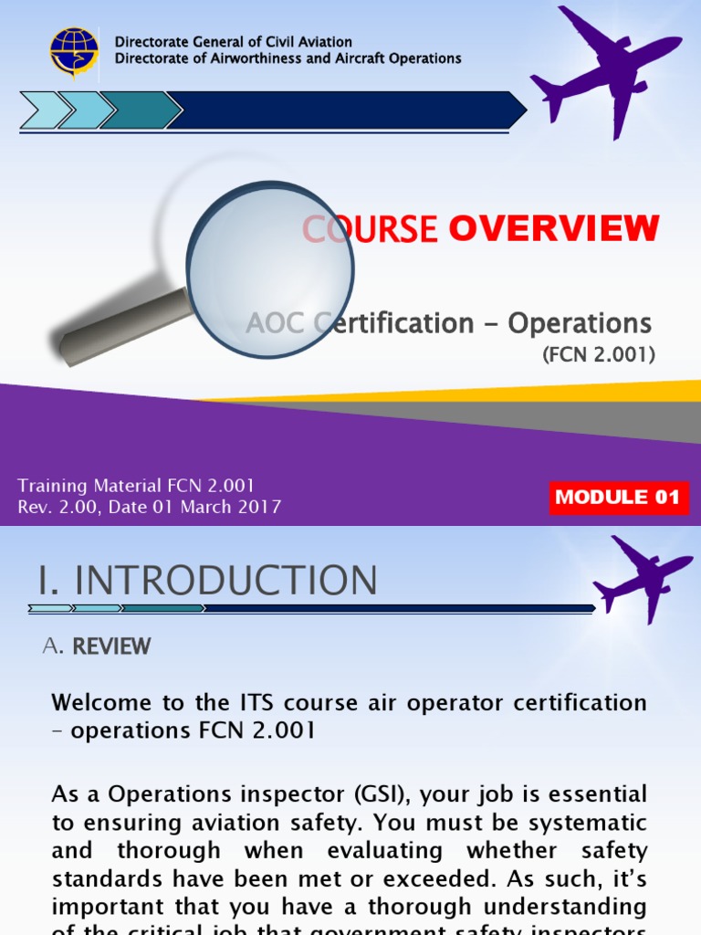 AOC Certification Course Guide | PDF | Federal Aviation Administration ...