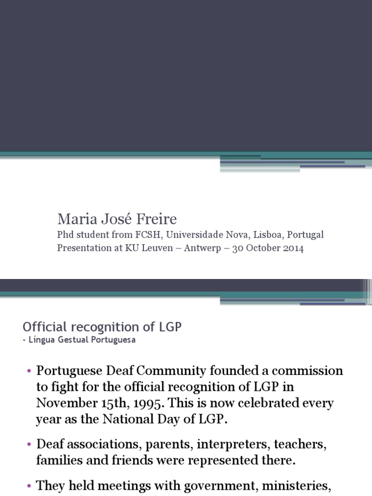 Portuguese Sign Language LGP Ku Presentation 1 | PDF | Sign Language ...