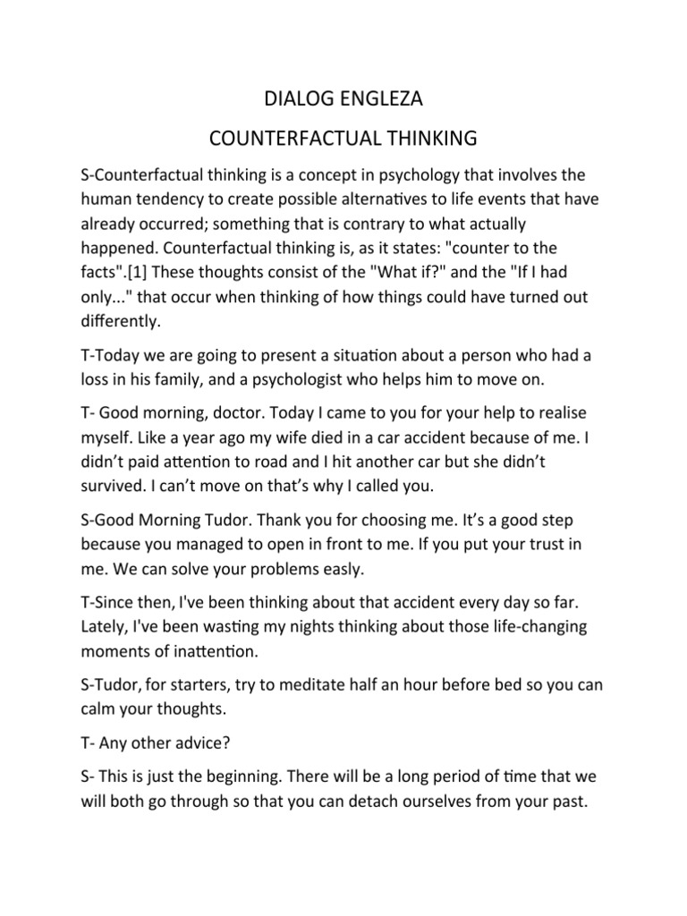 Counterfactual Thinking | PDF