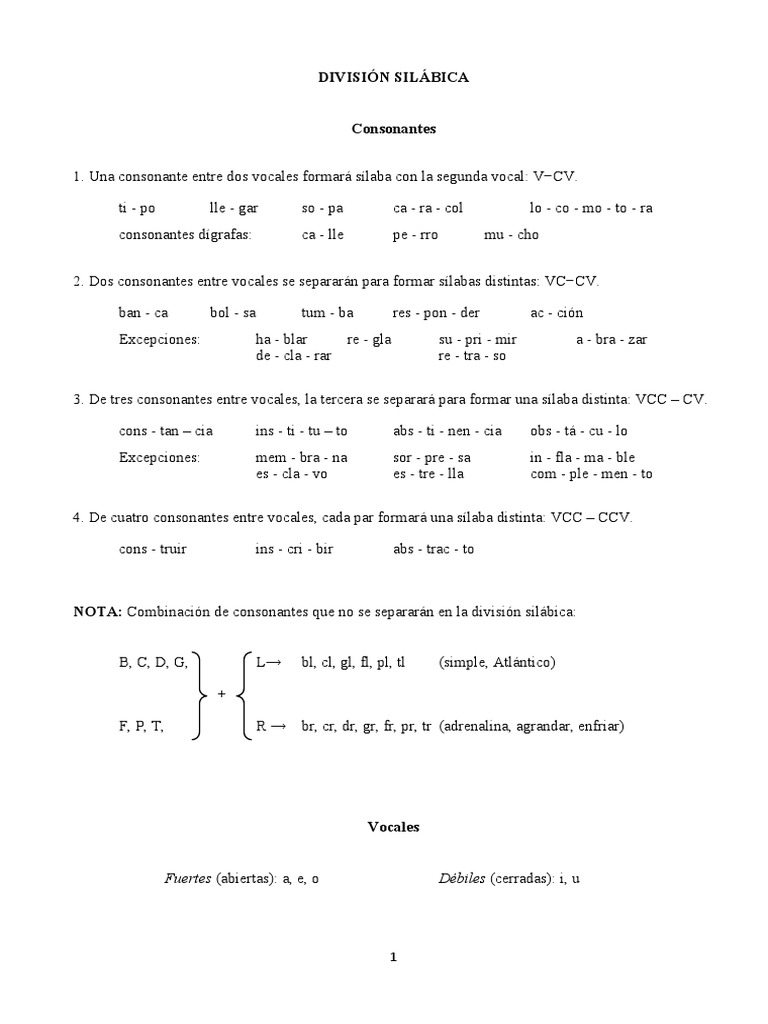 División Silabica | PDF | Fonética | Voz humana