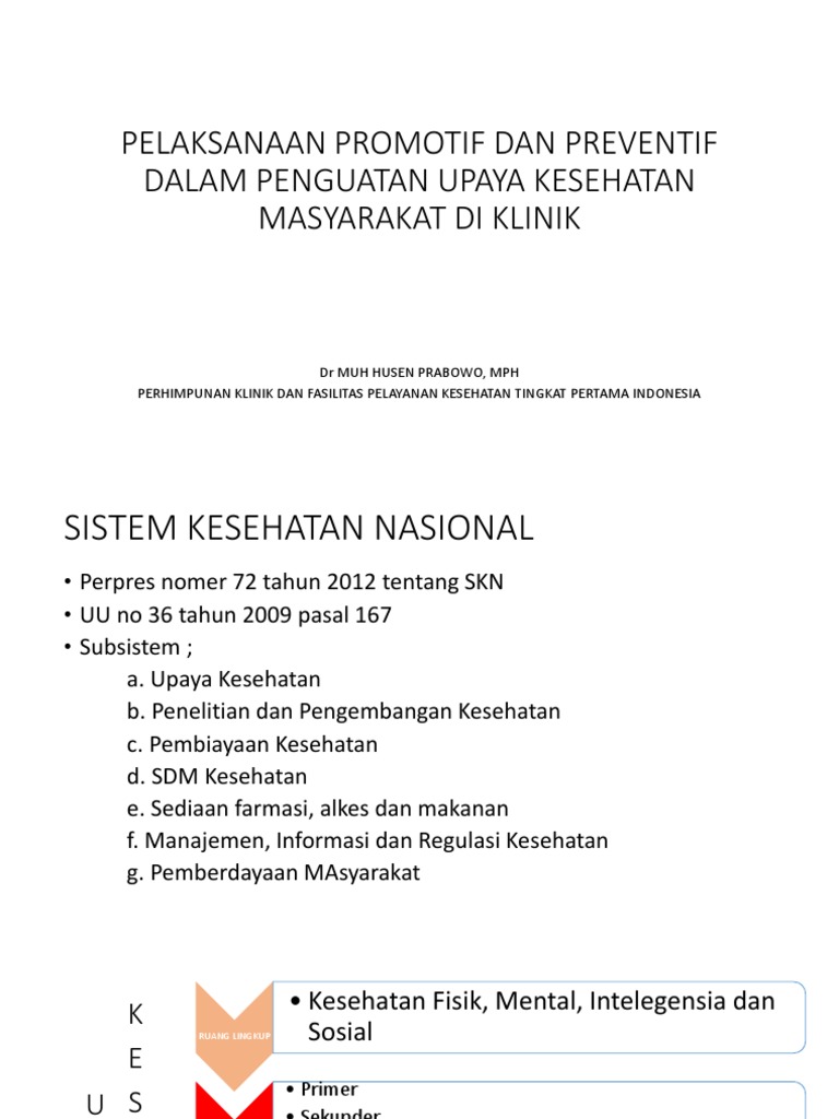 Upaya Promotif dan Preventif di Klinik | PDF
