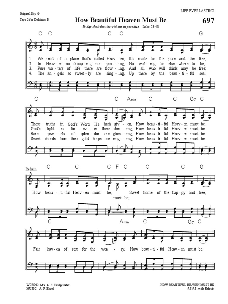 How Beautiful Heaven Must Be Hymn | PDF | Religious Cosmologies ...