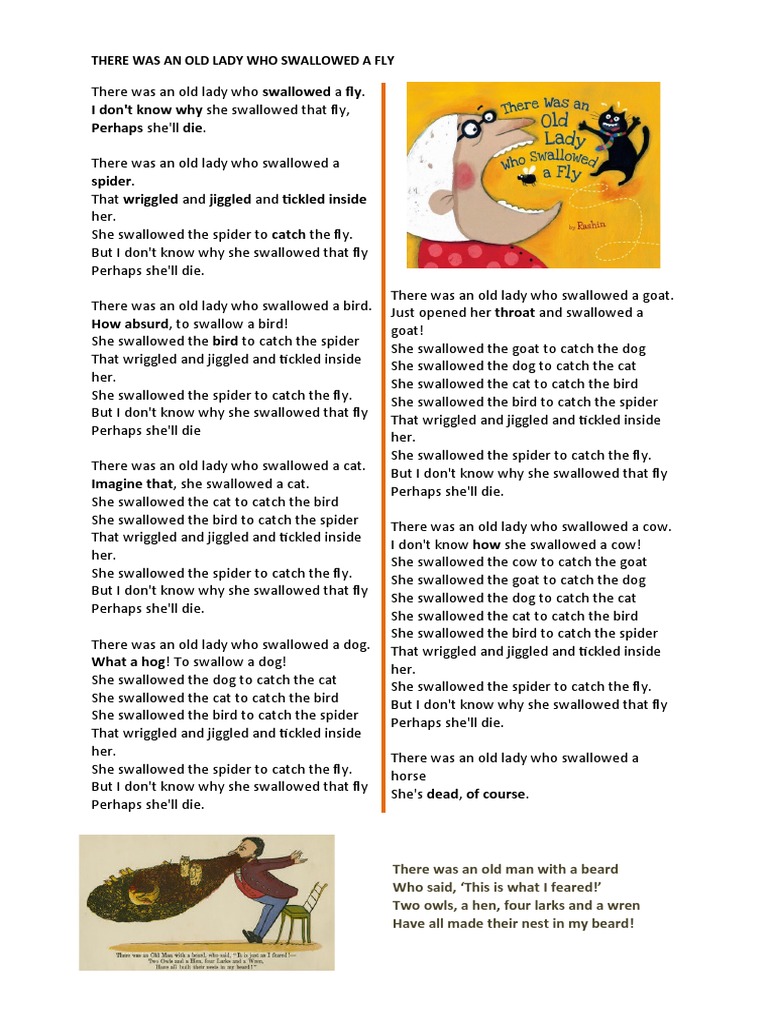 Old Lady Who Swallowed a Fly Poem | PDF | Nature