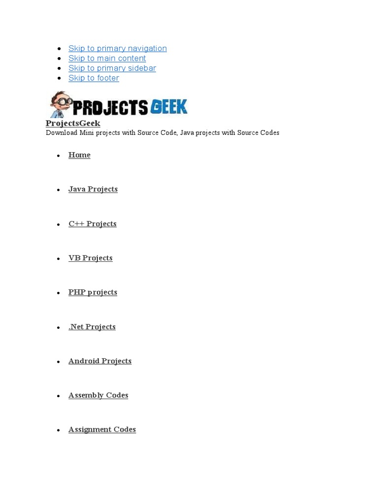 Projectsgeek: Skip To Primary Navigation Skip To Main Content Skip To Primary Sidebar Skip To ...