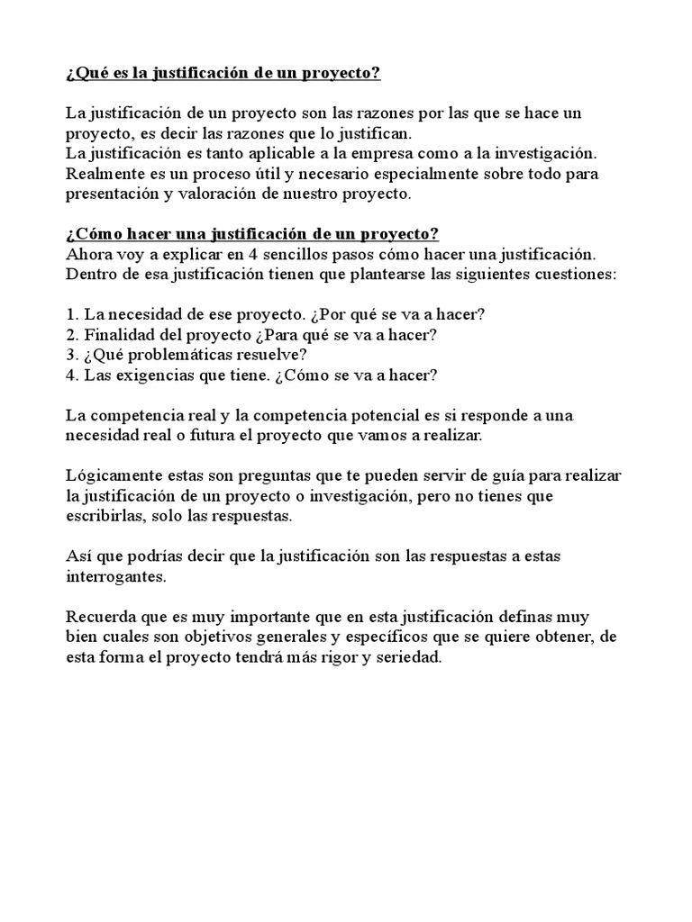 Cómo justificar un proyecto mediante la explicación de su necesidad ...