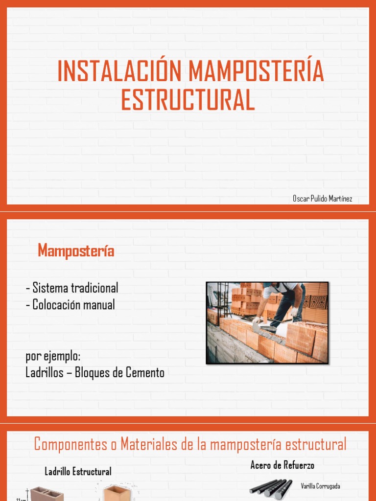 Instalación Mampostería Estructural | PDF | Ladrillo | Hormigón
