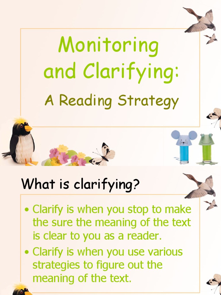 Monitoring and Clarifying:: A Reading Strategy | PDF