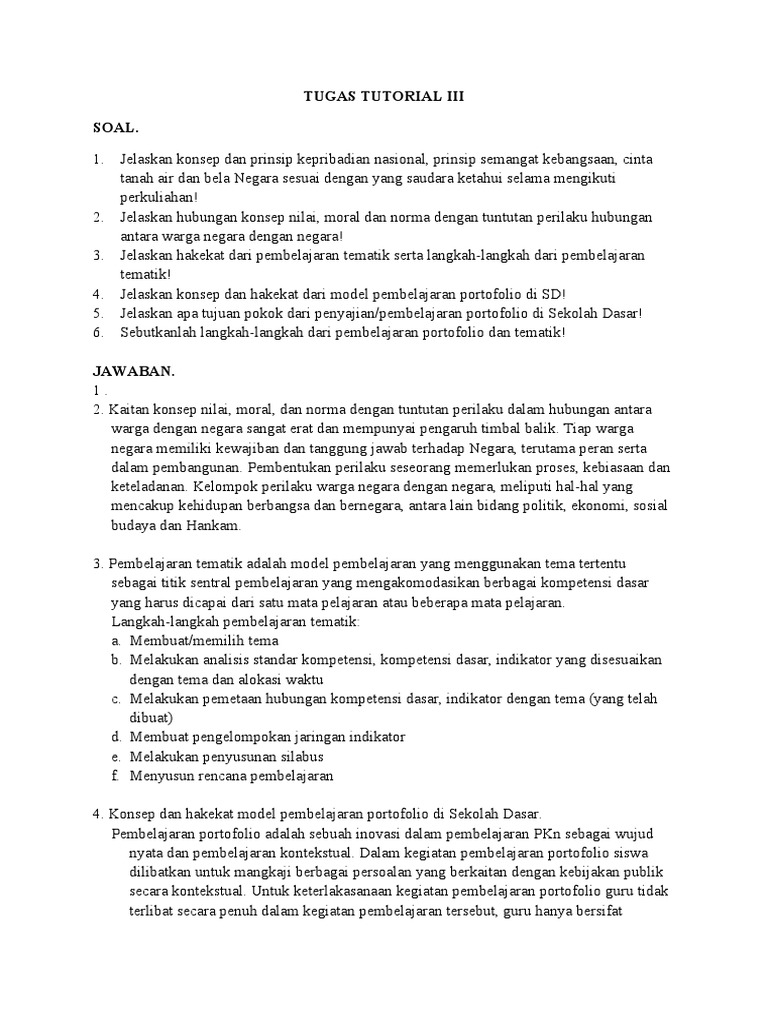 PKN Tugas Tutorial III | PDF