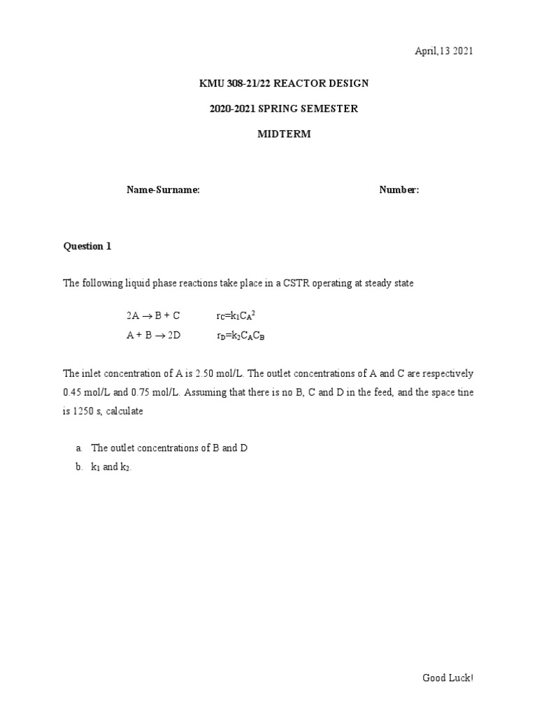 KMU 308 Midterm Question 1 2020 2021 | PDF