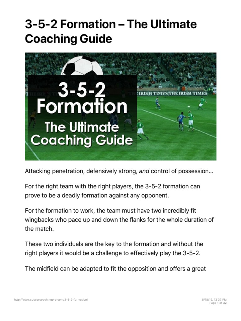 Mastering the 3-5-2 Soccer Formation | PDF | Forward (Association ...
