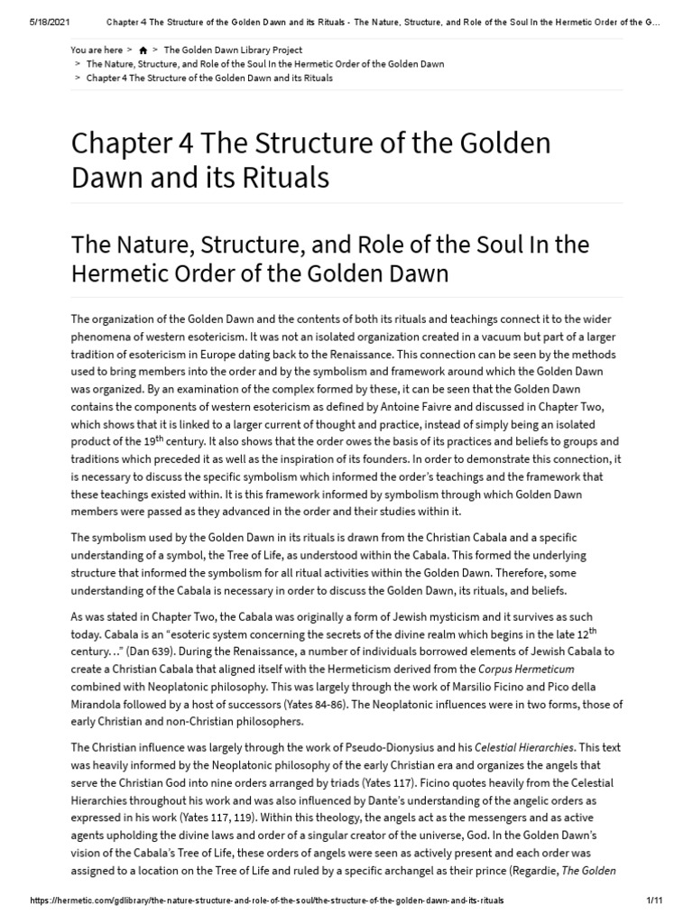 Chapter 4 The Structure of The Golden Dawn and Its Rituals | PDF ...