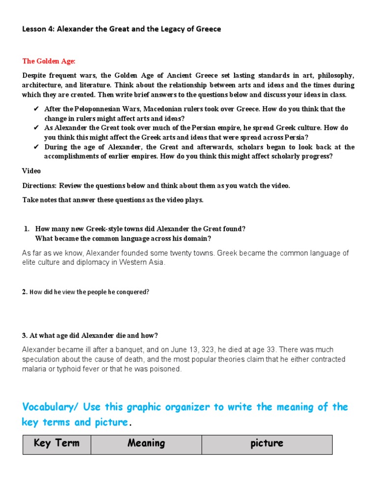 Maria Mateo Crespo - 9th Grade - Lesson 4 Alexander The Great and The ...