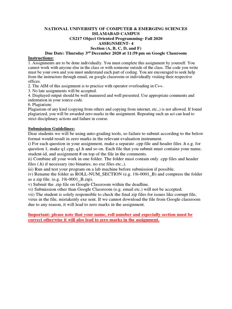 Object Oriented Programming Assignment 4 | PDF | Parameter (Computer ... Object Oriented Programming Assignment 4 | PDF | Parameter (Computer ...