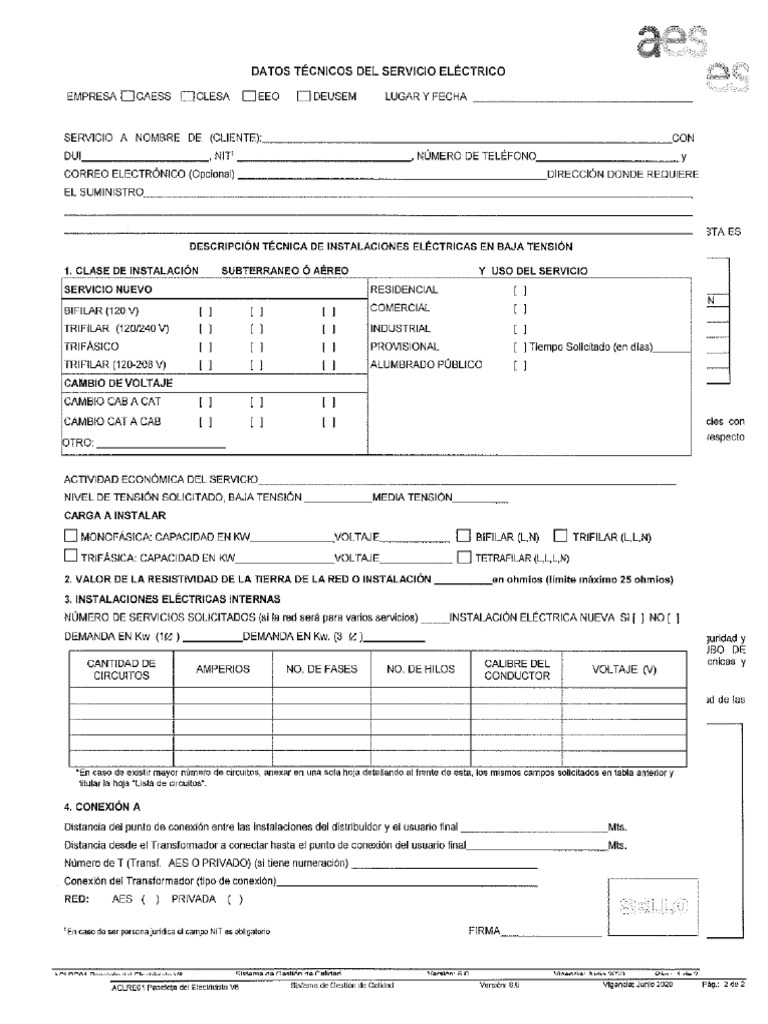 FORMULARIO Aes 2021 | PDF
