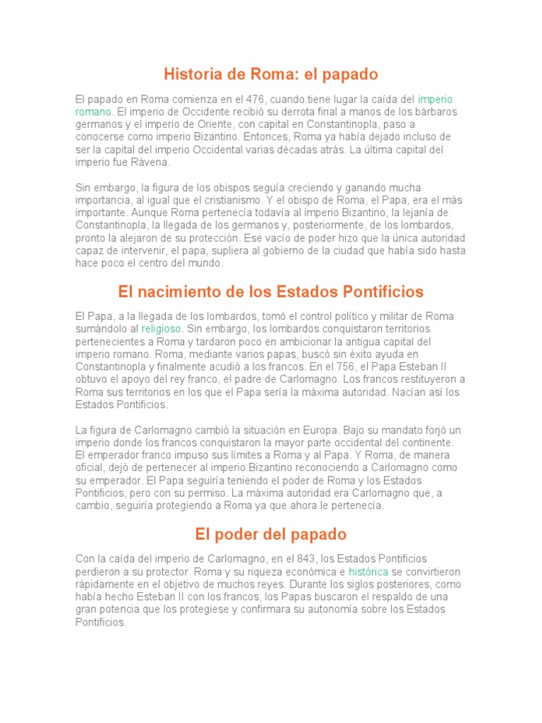 El Papado y su Historia en Roma | PDF | Santo Imperio Romano | imperio ...