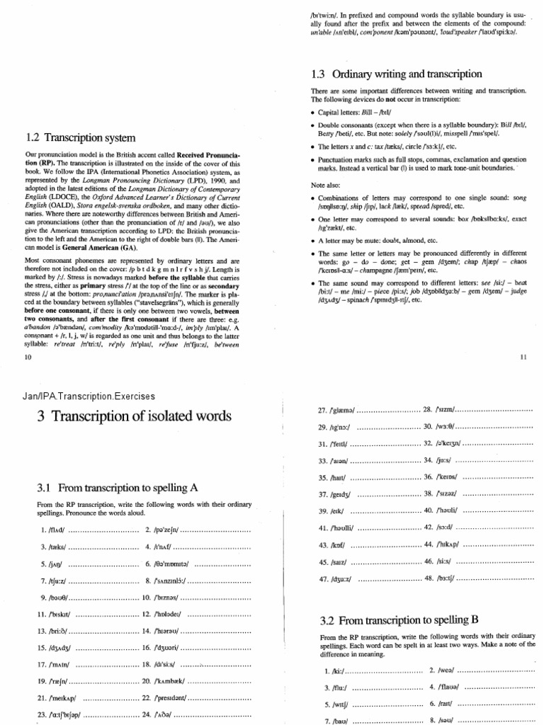 IPA Transcription Exercises | PDF