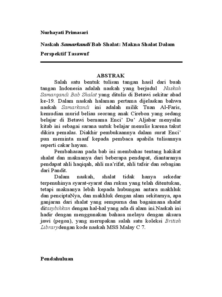 Contoh Naskah Samarkandi | PDF