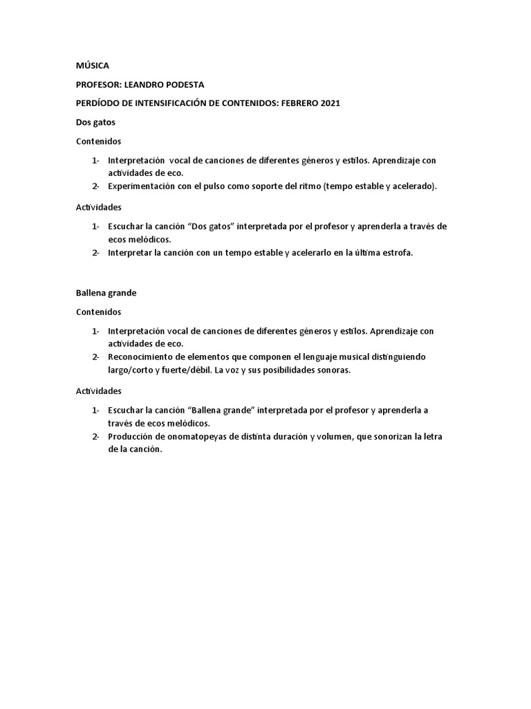 Planificacion Febrero | PDF