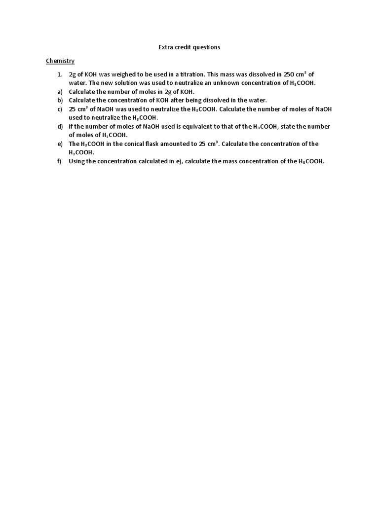 Extra Credit Questions | PDF | Home & Garden