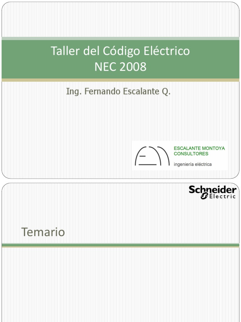 Taller Del NEC NIC Mayo 2013 | PDF | Corriente eléctrica | Corriente ...