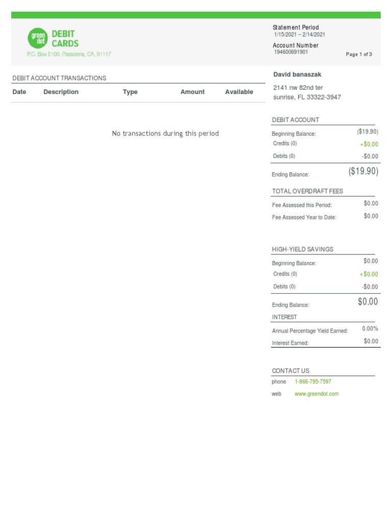 Bank 1 | PDF | Overdraft | Debits And Credits