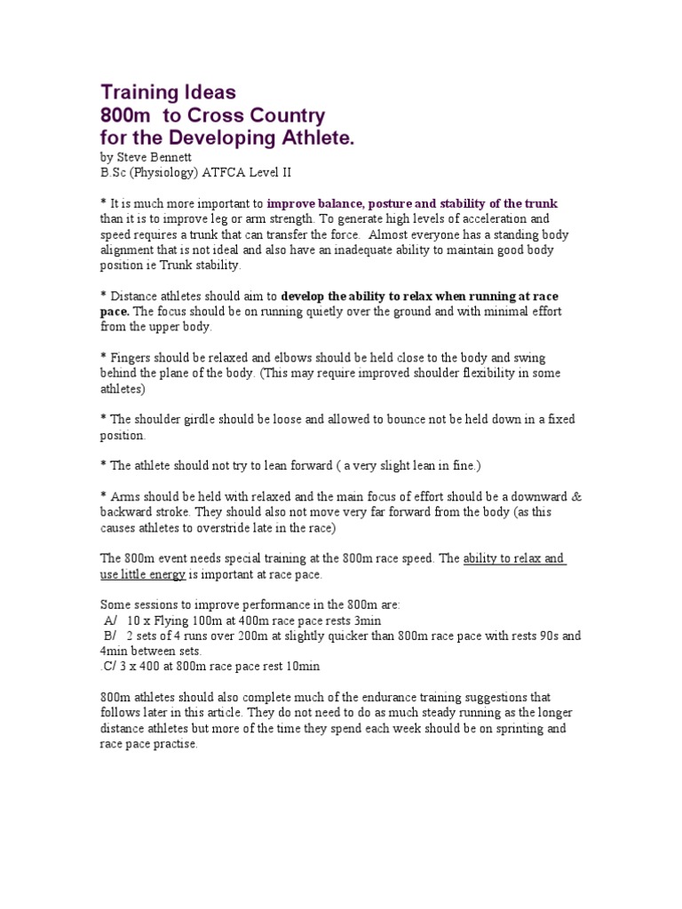 800m Training Strategies for Athletes | PDF | Wellness | Technology ...