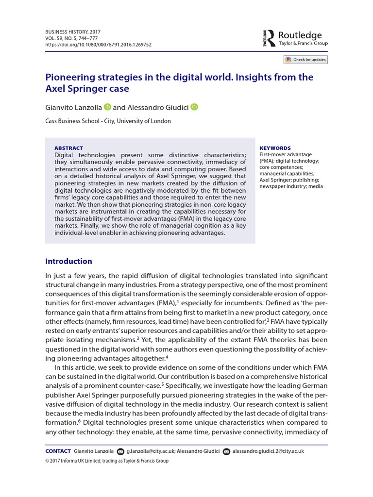 Axel Springer Case Study 3 | PDF | Newspapers | Mergers And Acquisitions