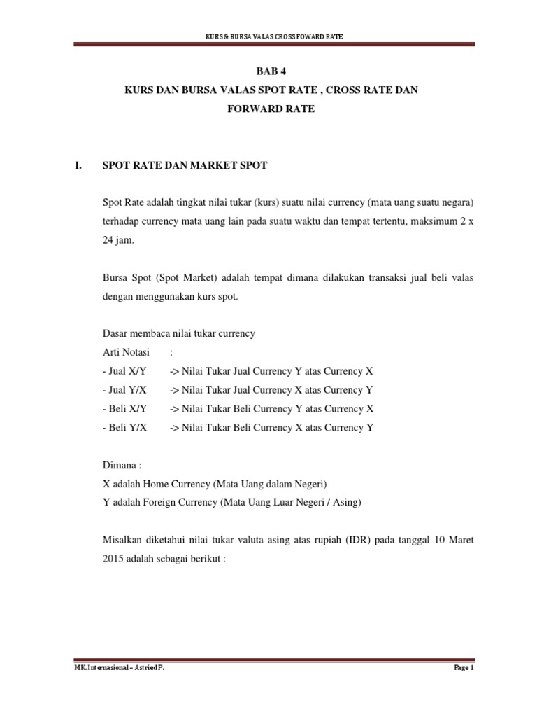 Bab 4 Kurs & Bursa Valas Cross Foward Rate | PDF
