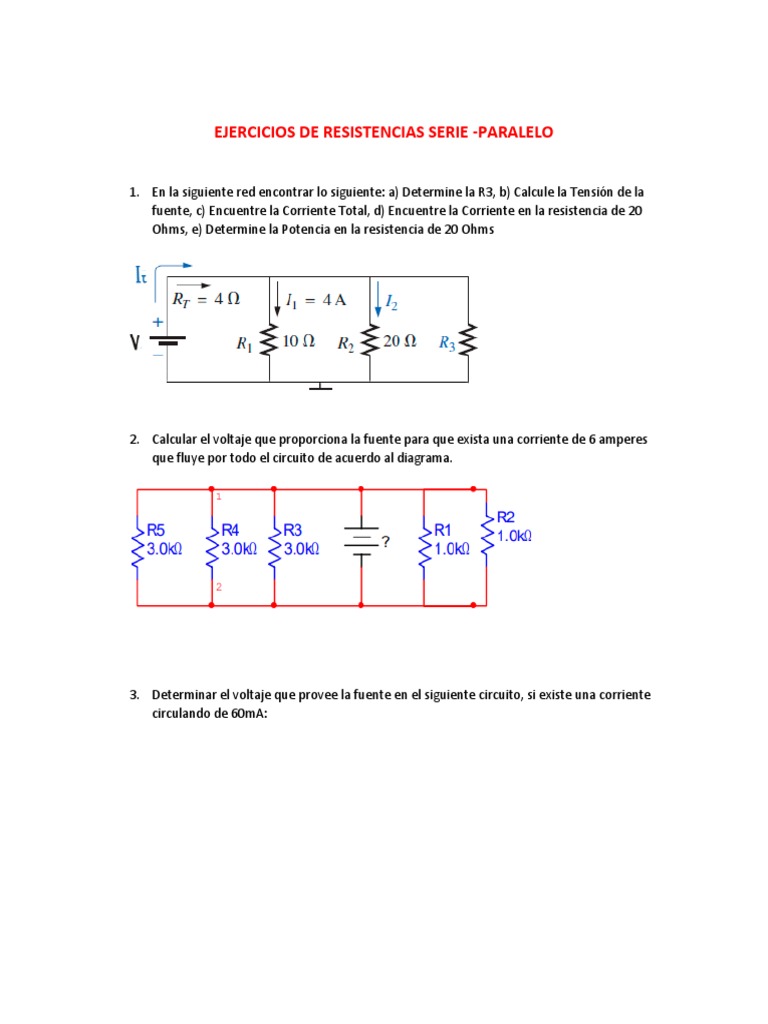 Ejercicios de Resistencias Serie | PDF
