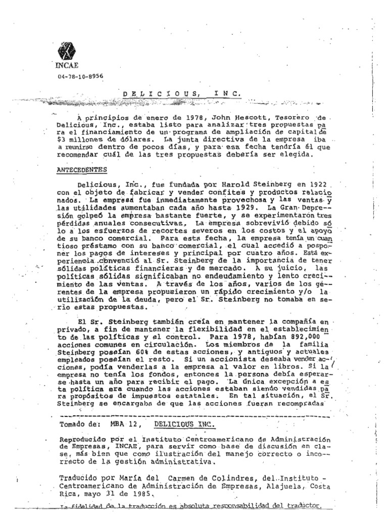 Caso Delicious Inc | PDF