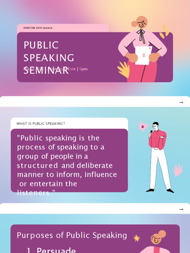Public Speaking Seminar | PDF | Public Speaking | Behavioural Sciences