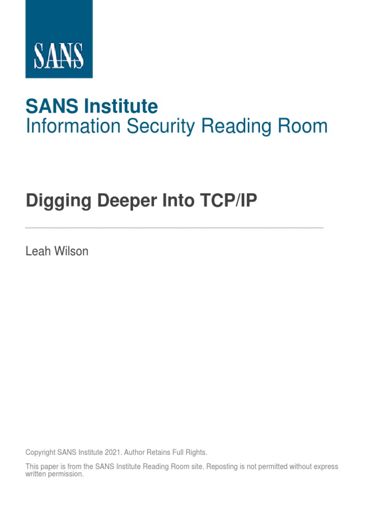 Digging Deeper TCP Ip 373 | PDF | Transmission Control Protocol ...