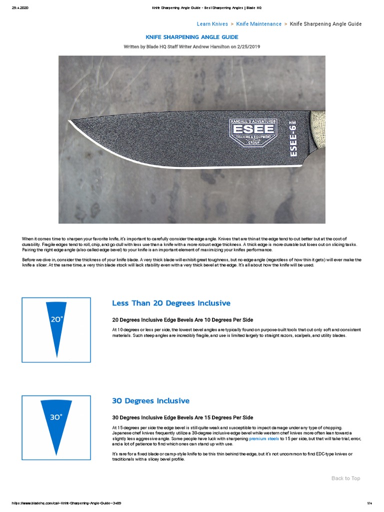 Knife Sharpening Angle Guide | PDF | Knife | Blade