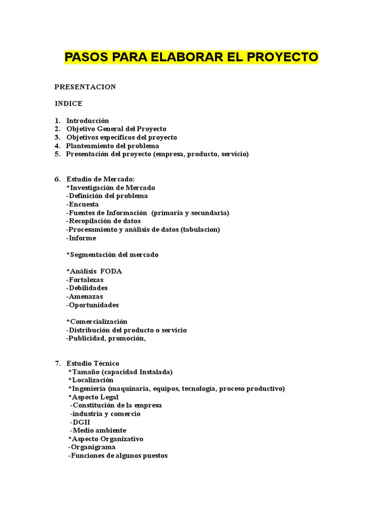 Pasos para Hacer Un Proyecto | PDF