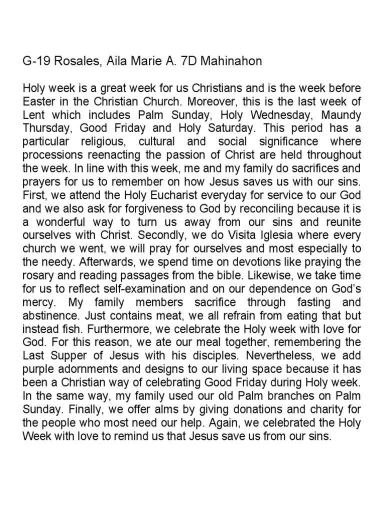 Holy Week | PDF