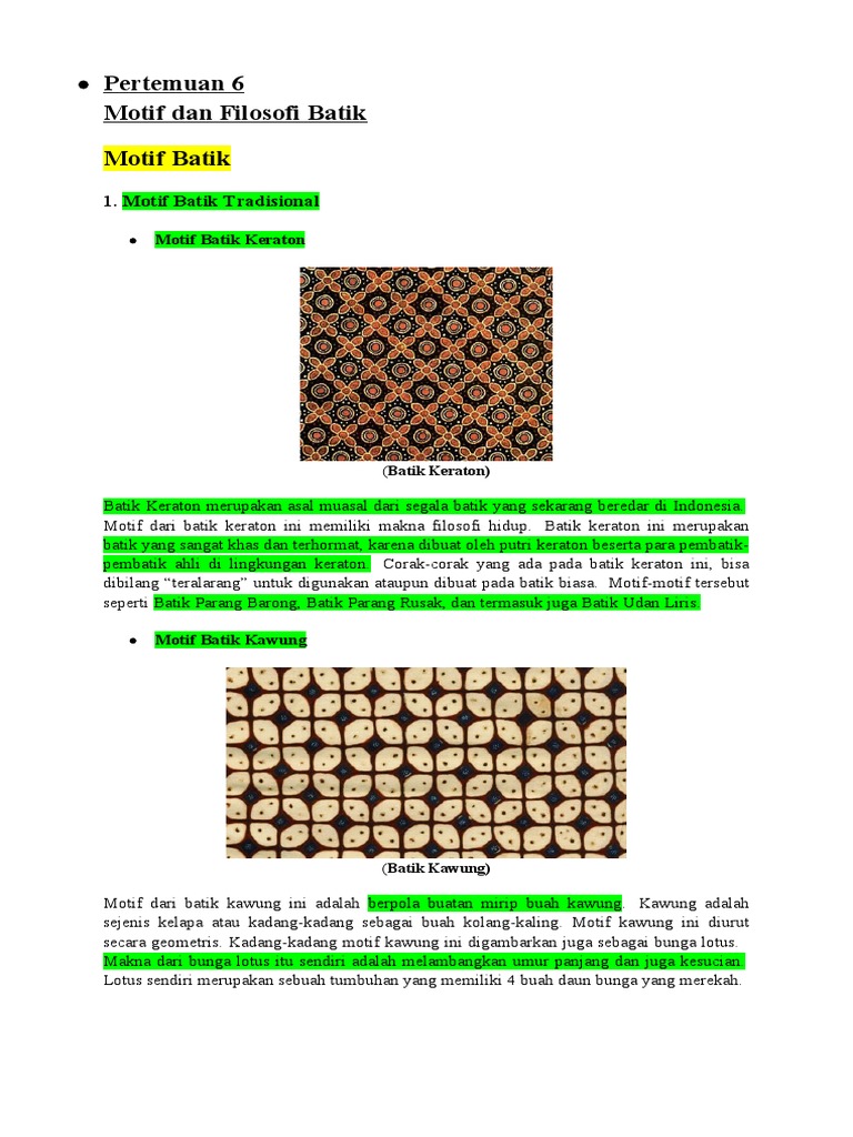Filosofi dan Motif Batik Kawung | PDF | Agama & Spiritualitas