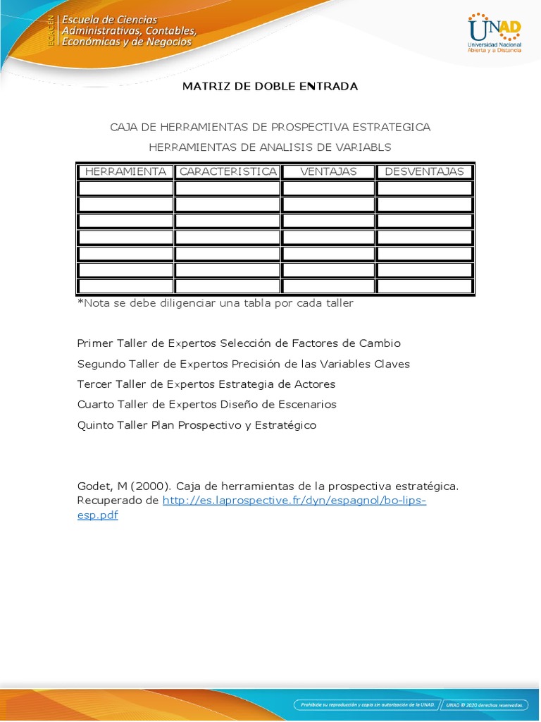Formato Matriz de Doble Entrada | PDF
