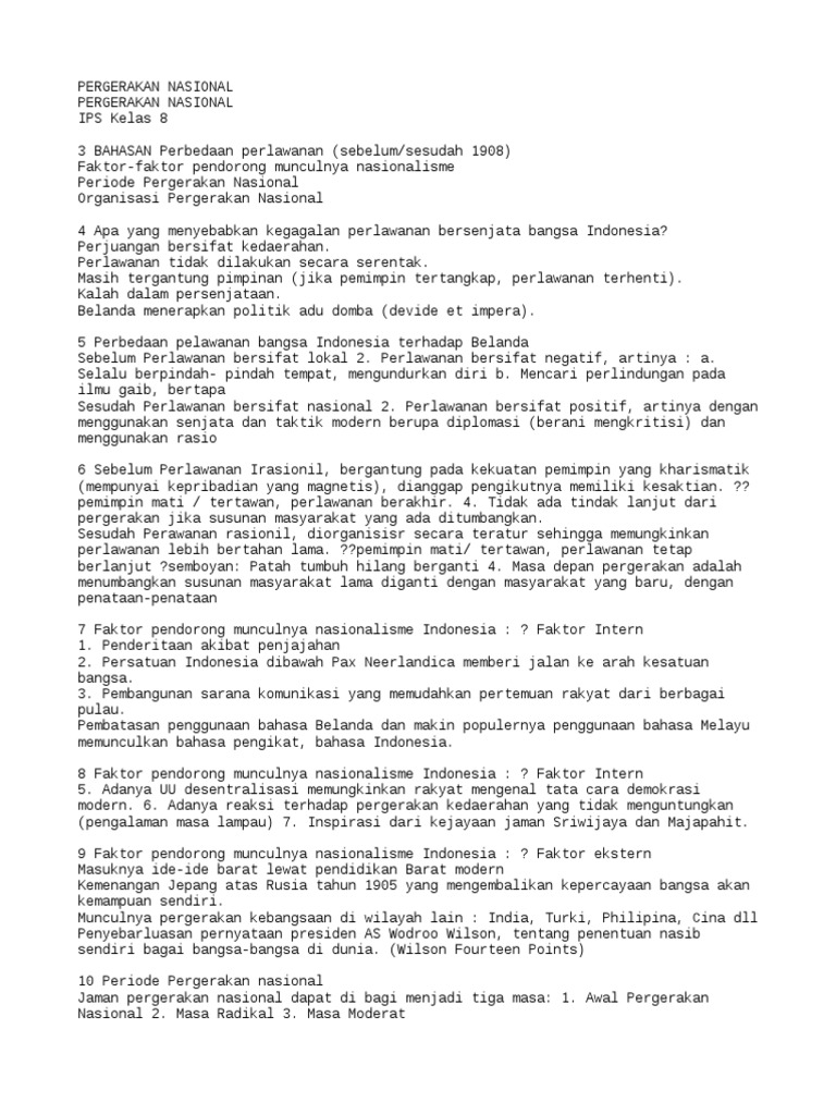 Organisasi Pergerakan Nasional | PDF | Politik