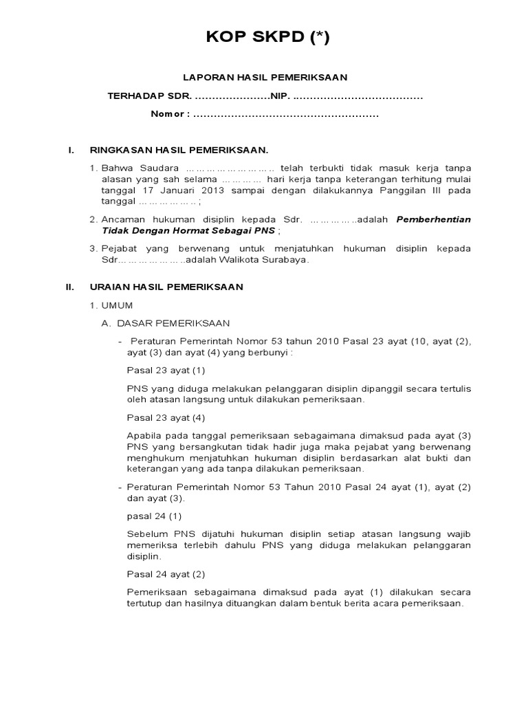 Contoh LHP TMK | PDF