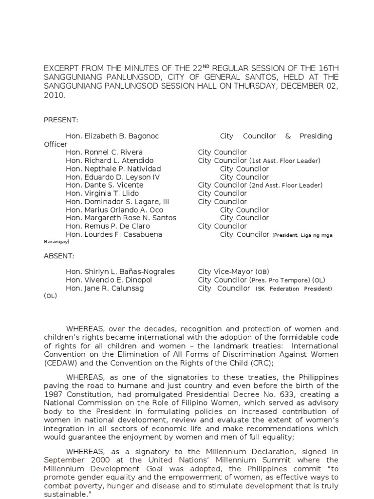 ORDINANCE NO. 12, SERIES OF 2010- REVISED GAD CODE | Gender Equality ...