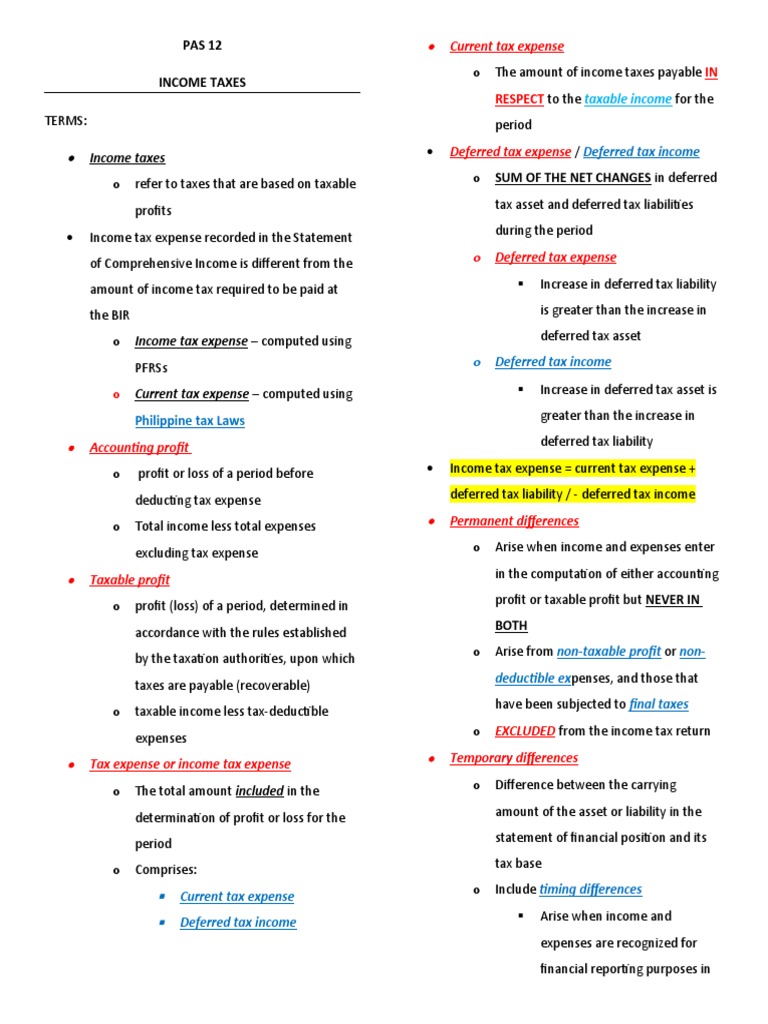 Pas 12 | PDF | Deferred Tax | Tax Expense