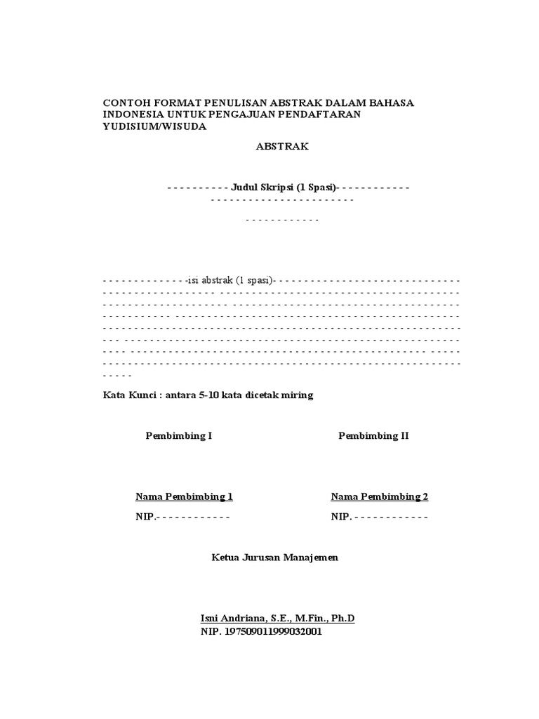 Format Penulisan Abstrak Skripsi | PDF | Sejarah