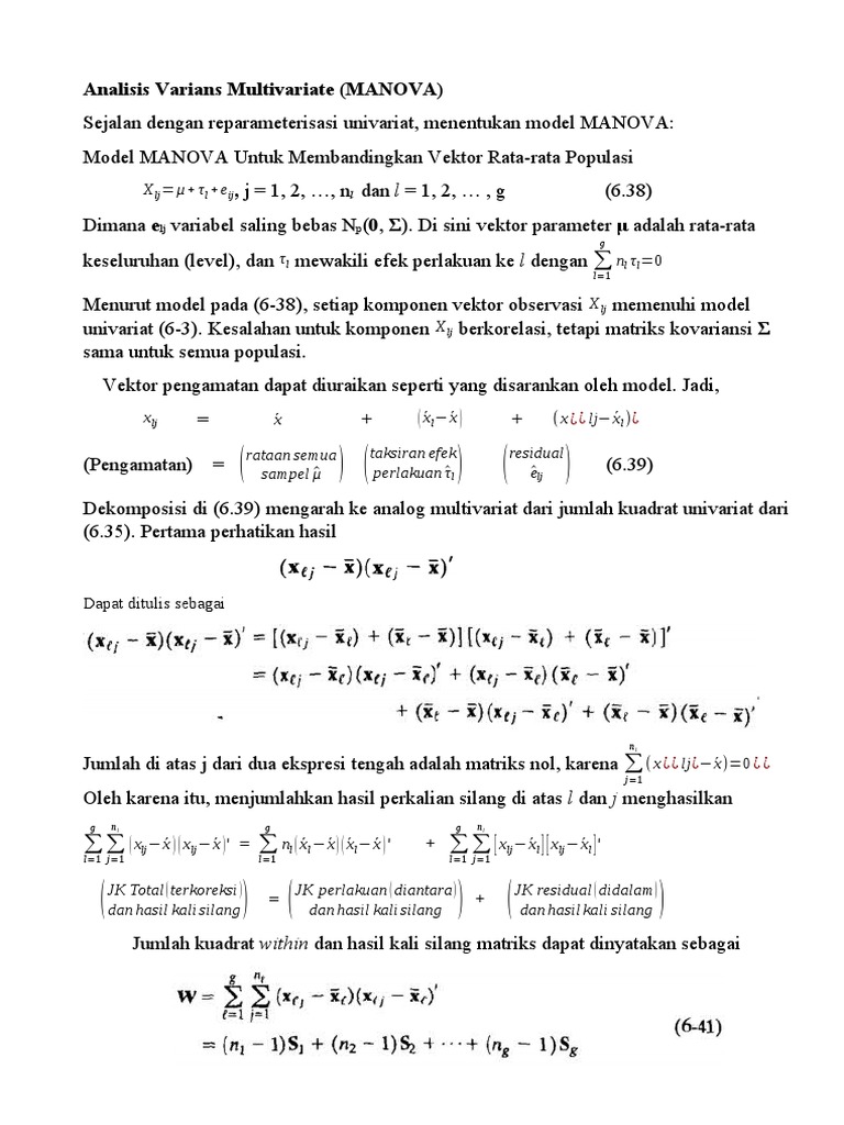 Analisis Multivariat MANOVA dan Uji Wilks' Lambda | PDF