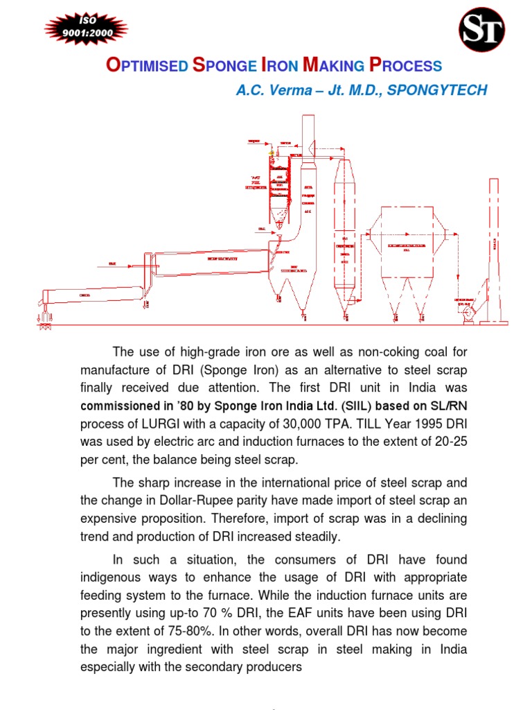 Optimized Sponge Iron Process Insights | PDF | Natural Gas | Coal