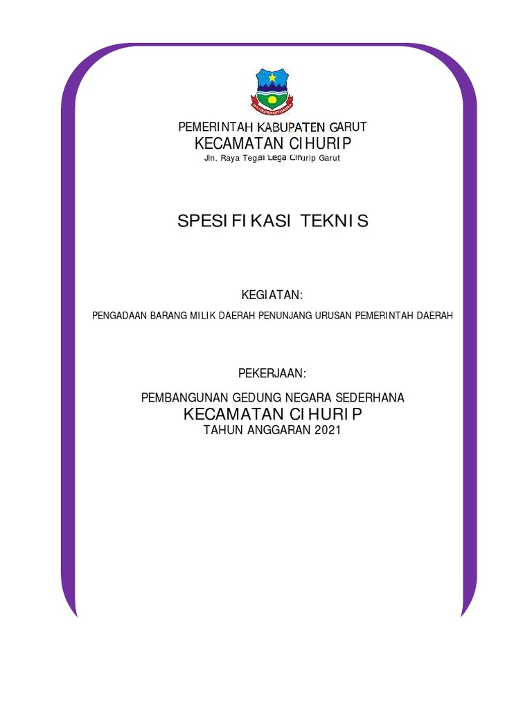 Spesifikasi Teknis Cihurip | PDF | Griya & Taman | Teknologi & Rekayasa