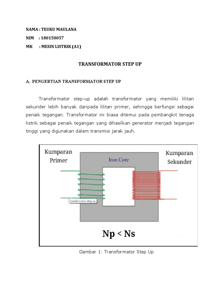 Pengertian dan Fungsi Transformator Step Up | PDF