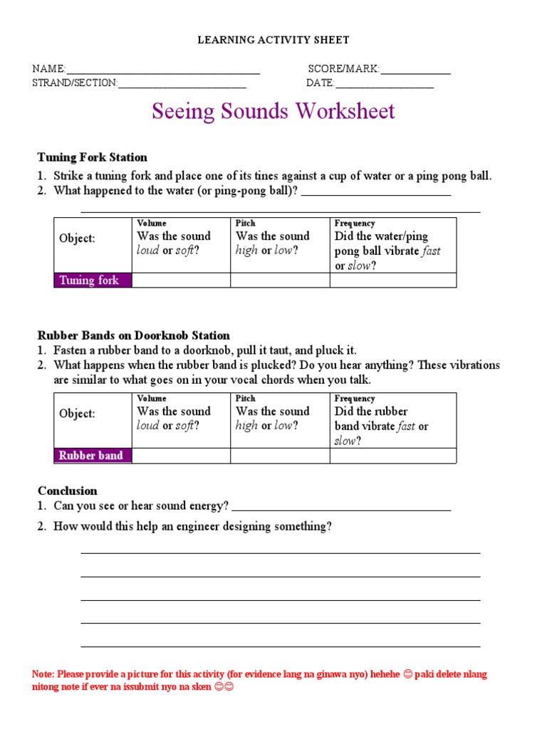 Sound Exploration Activities for Grade 1 | PDF | Language Arts ...
